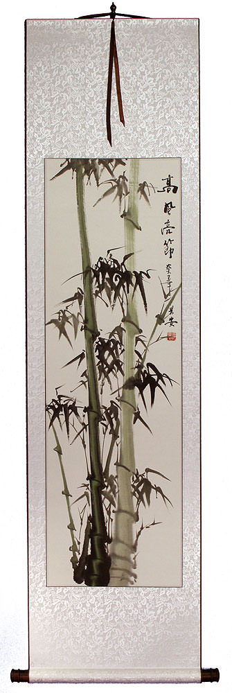 Colorful Asian Bamboo Wall Scroll - Chinese Artwork