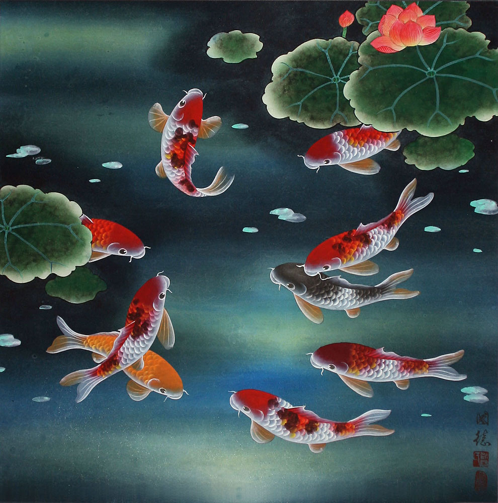 Chinese Koi Fish Paintings